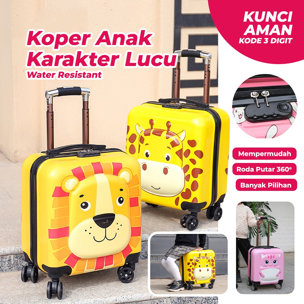 Jual SNI Koper Karakter Anak Tas Koper Bagasi Anak Troli Roda 4 Ukuran ...