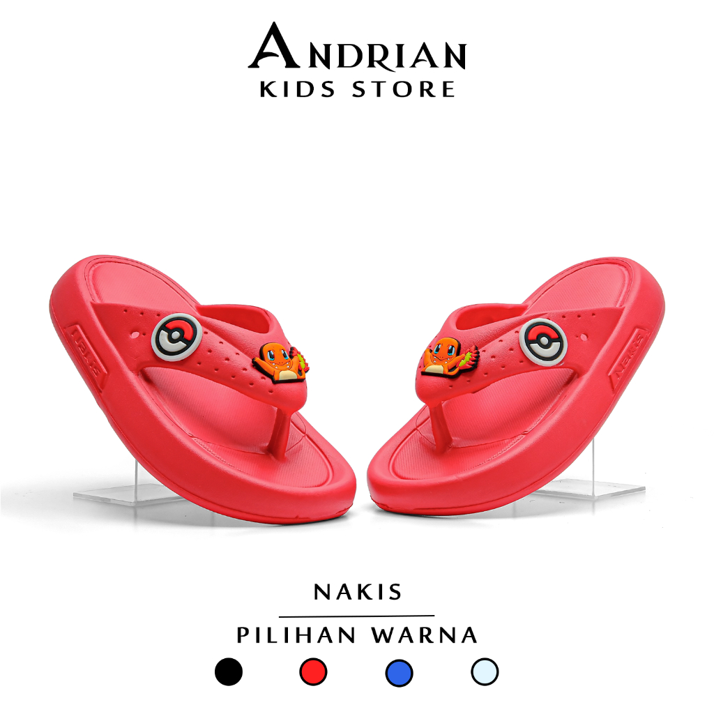 Jual New Andrian Nakis Sandal anak jepit laki-laki Tali belakang 5 - 9 Tahun karakter pokemonn ...