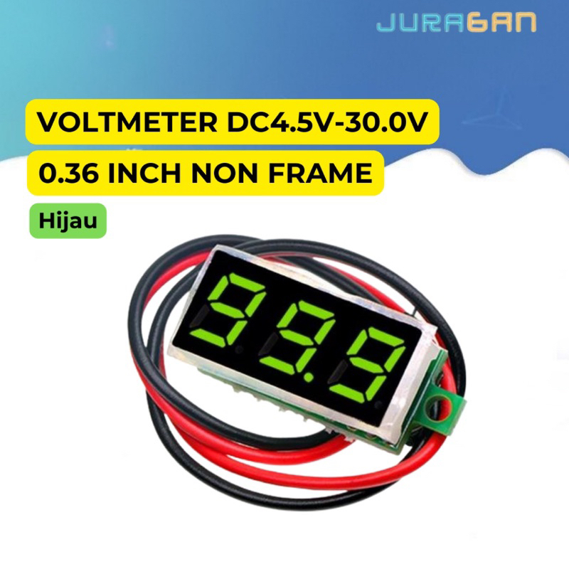 Jual VOLTMETER MINI DIGITAL VOLTMETER HIJAU DC 0.36 INCH INDIKATOR AKI ...