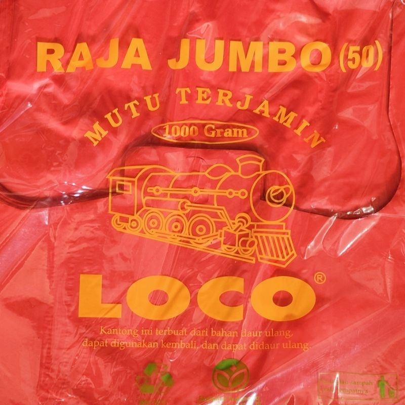 Jual Kantong Plastik HDPE LOCO RAJA JUMBO MERAH | TEBAL | Ukuran 50 ...