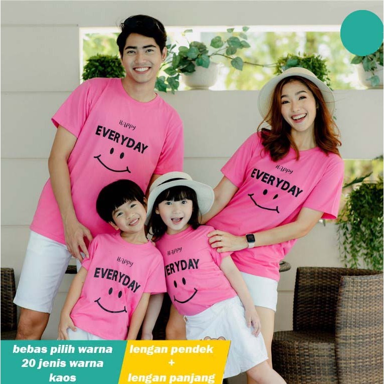 Jual KAOS COUPLE FAMILY HAPPY EVERYDAY BAJU PASANGAN COUPEL FAMILY KAOS ...