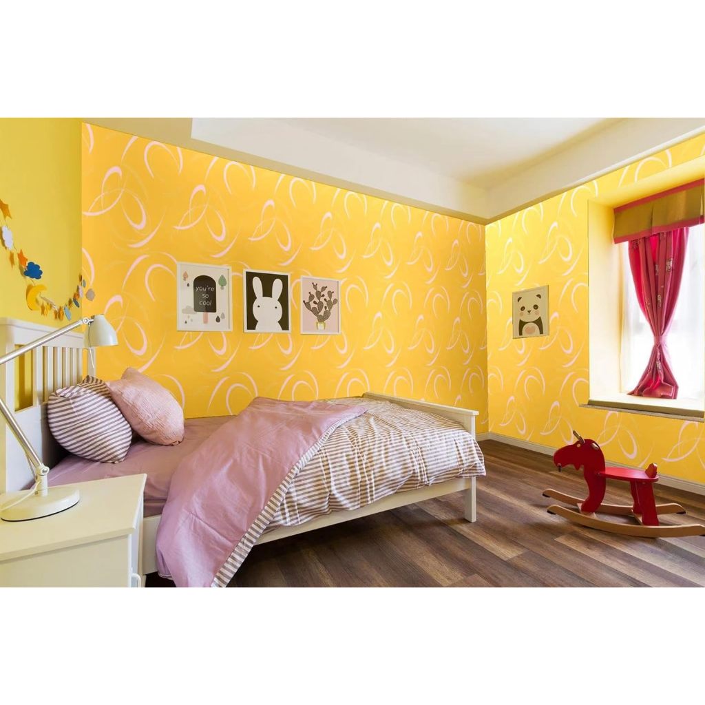 Jual Wallpaper Dinding Wallpaper Garis Lengkung Sabit Kuning 8m,s/d 9m ...