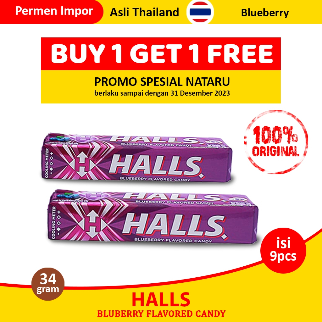 Jual PROMO BUY 1 GET 1 - Permen Halls Blueberry Import Candy Halls ...