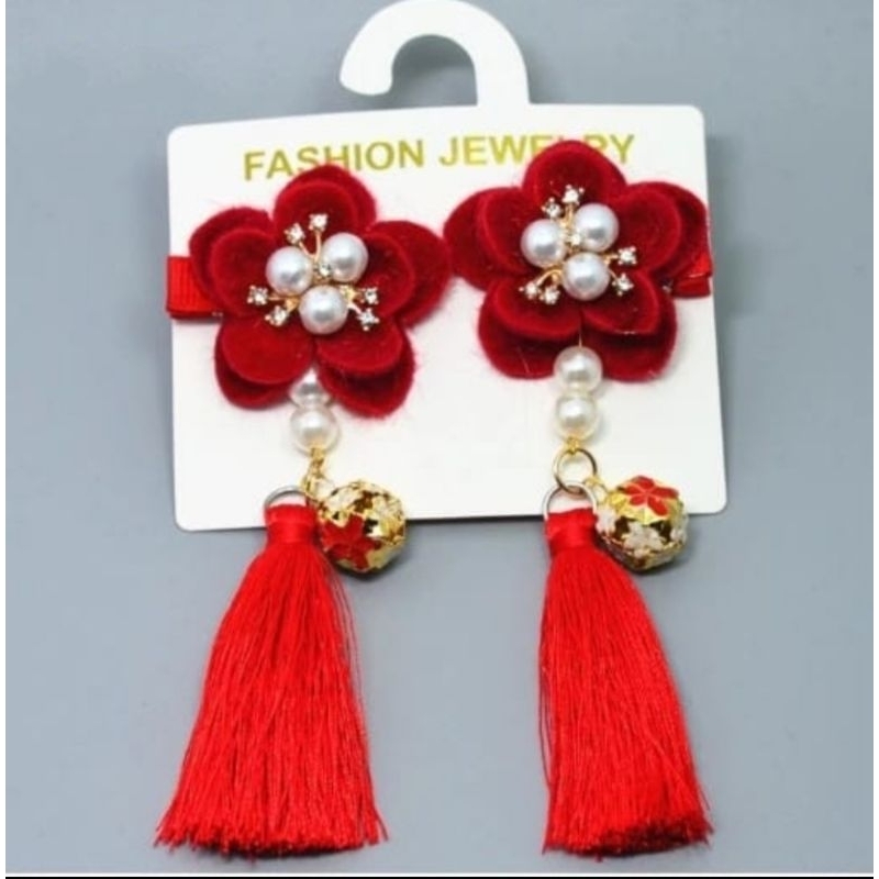 Jual Jepit rambut Imlek bunga tassel pita imlek | Shopee Indonesia
