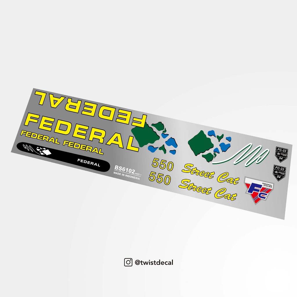 Jual DECAL FEDERAL STREET CAT 550 | Shopee Indonesia
