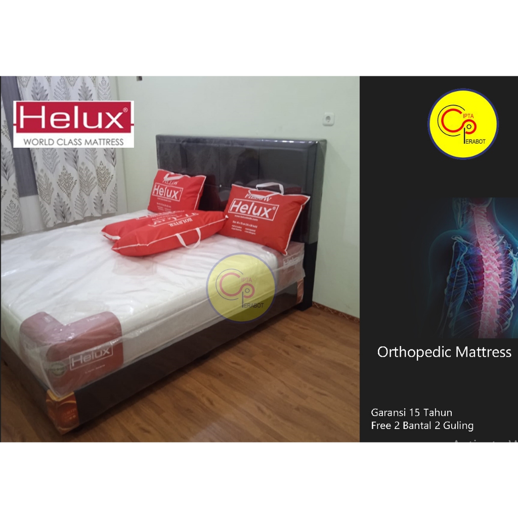 Jual Fullset Premium Tempat Tidur Latex Springbed Orthopedic Helux Dianthe Feel Keras | Shopee ...