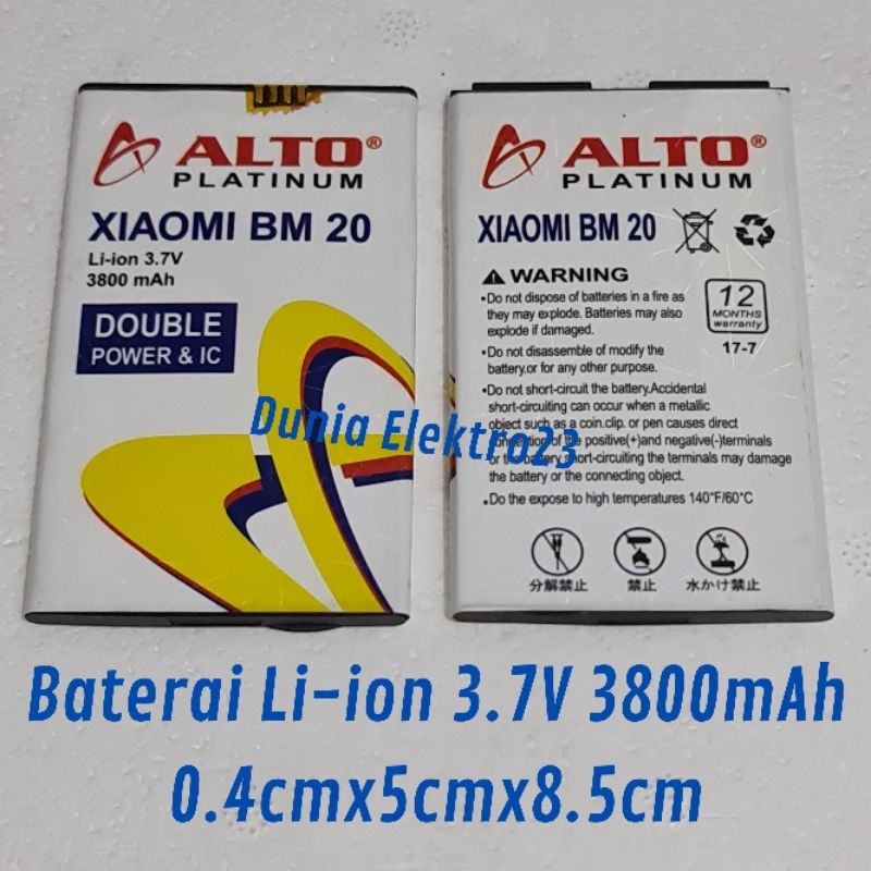 Jual Diy Battery Baterai Li-ion 3.7V 3800mAh 0.4cm*5cm*8.5cm BM20 ALTO | Shopee Indonesia