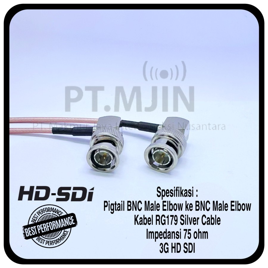 Jual Kabel Pigtail SDI BNC Male Elbow ke BNC Male Elbow RG179 75ohm ...