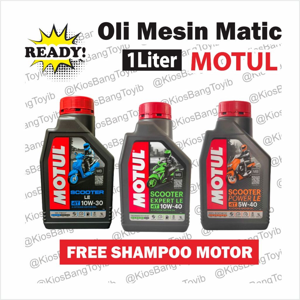 Jual Oli Motor Matic MOTUL Scooter LE 10w30 Expert LE 10w40 Power LE 5w40 (1Liter) | Shopee ...