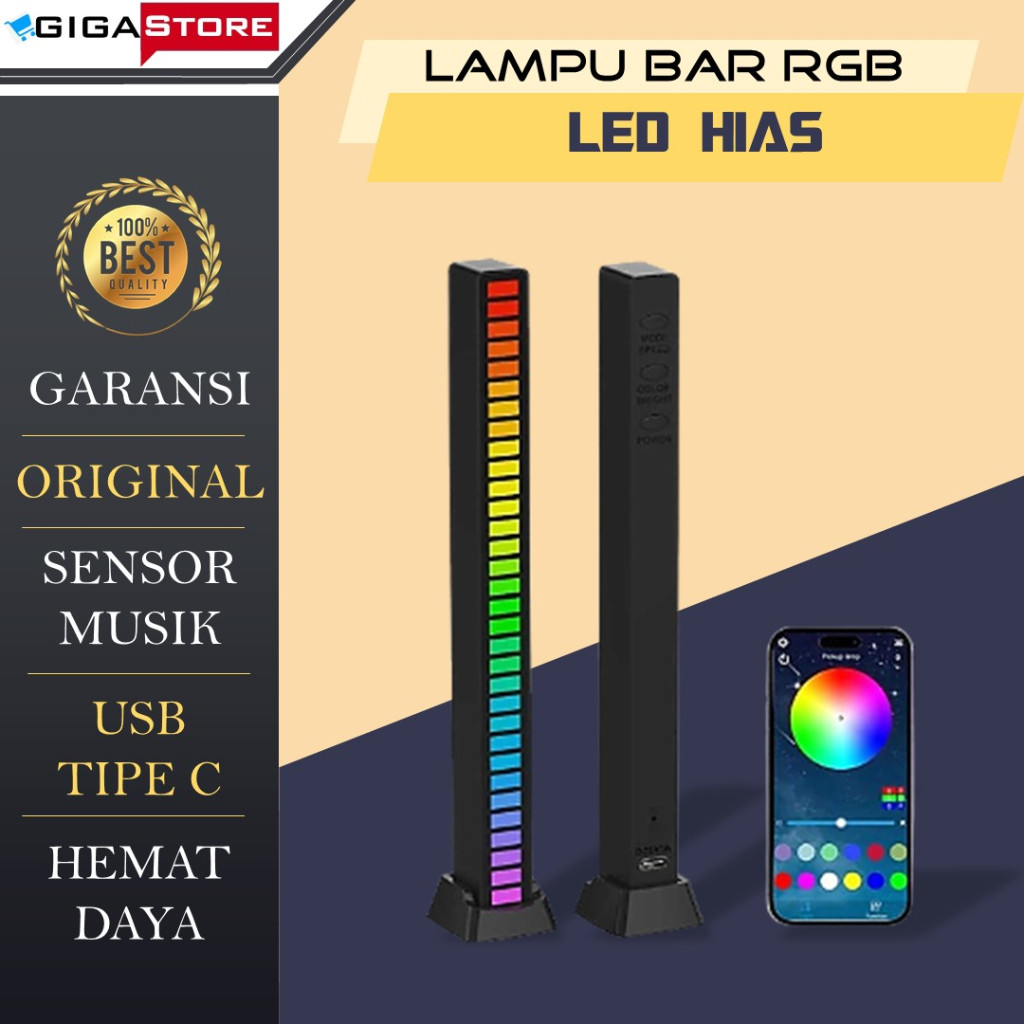 Jual Lampu LED Bar Musik RGB Spektrum Strip Sensor Suara Audio ...