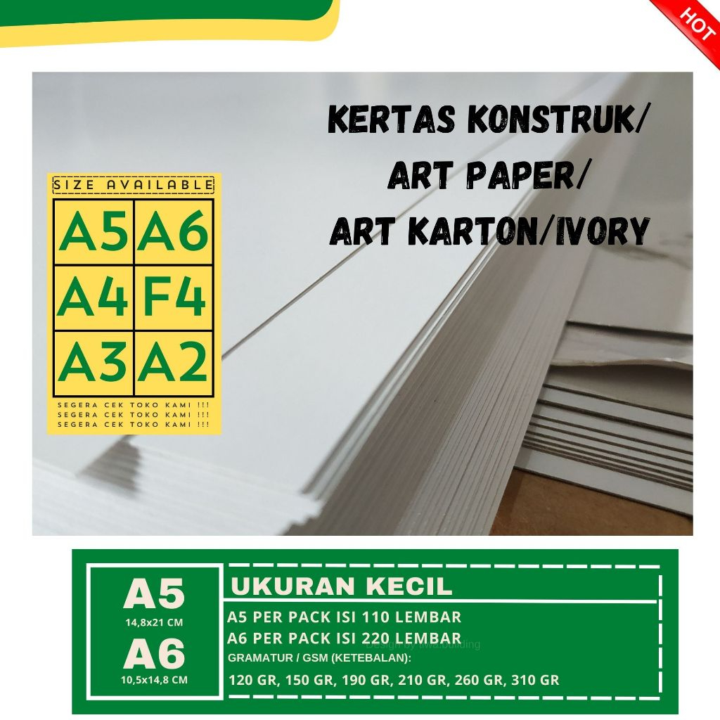 Jual KERTAS KONSTRUK/ART PAPER/ART KARTON/IVORY/KARTU TIK ...