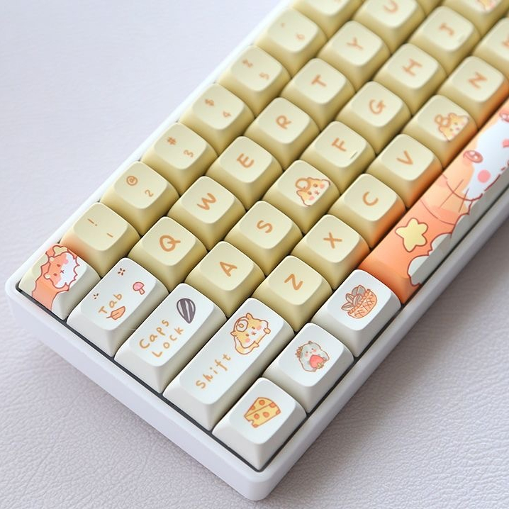 Jual Zifriend Cute Mouse Keycaps PBT Dye-sublimated XDA Height 131 Keys ...