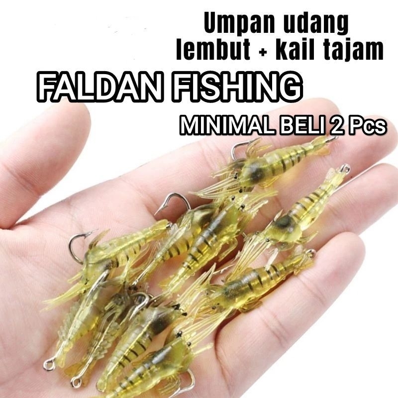 Jual Soft Lure Umpan Pancing Udang Tiruan (4cm) Sudah Terpasang Kail ...