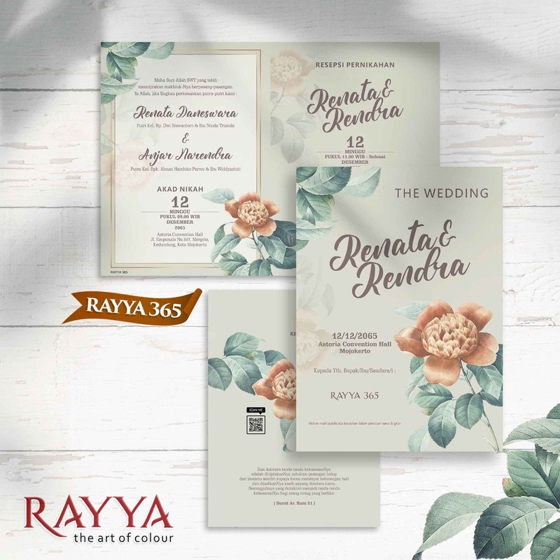 Jual CETAK UNDANGAN PERNIKAHAN KODE RAYYA 342-365 Undangan Simpel ...