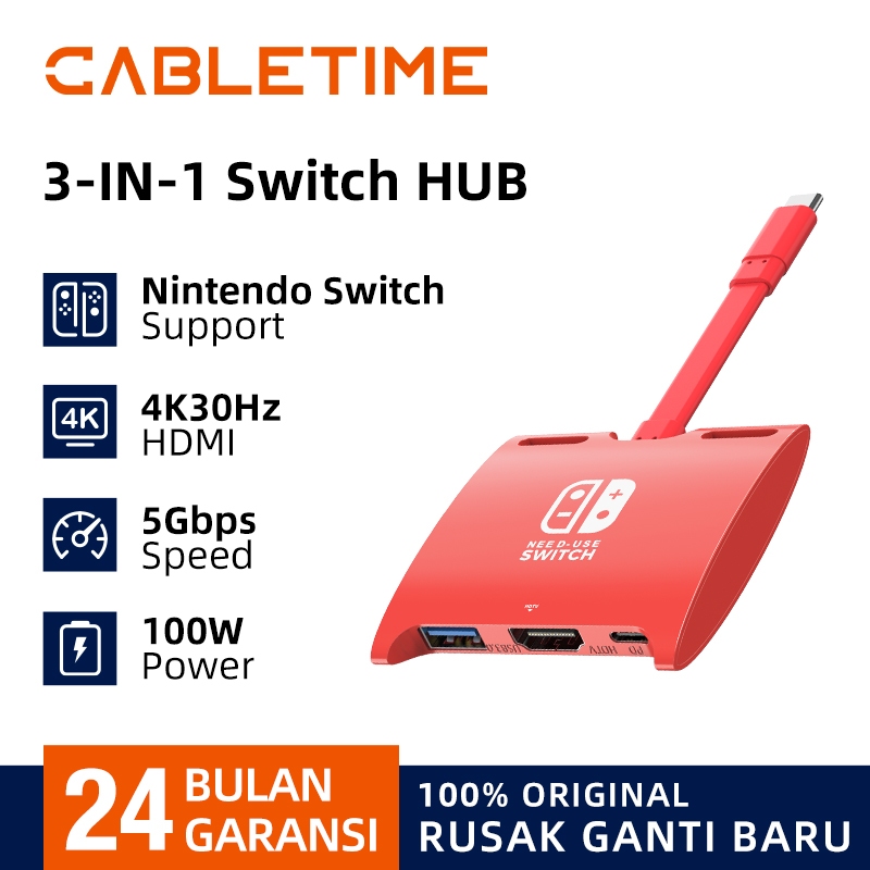 Jual CABLETIME USB C to HDMI PD USB 3.0 Docking Station for NES Switch ...