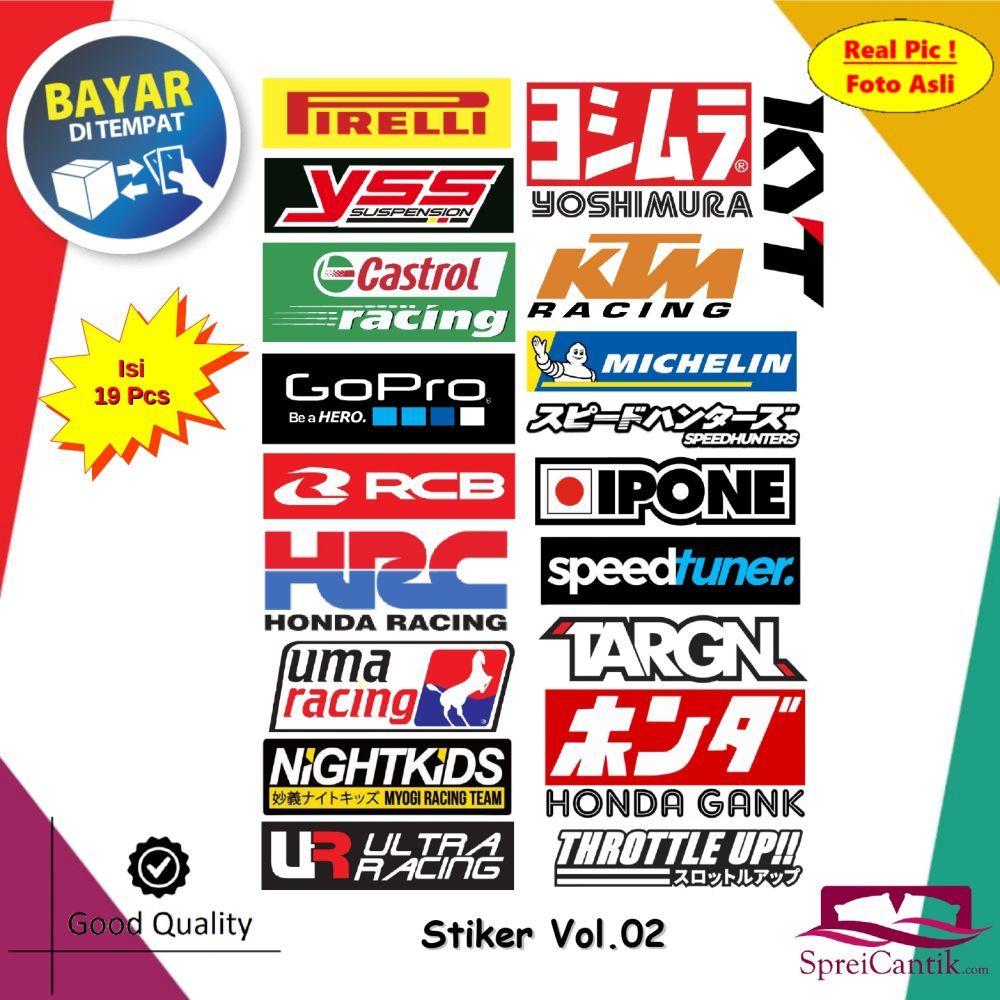 Jual Sticker Pack Racing Stiker Motor Mobil Helm Laptop HP Komputer ...