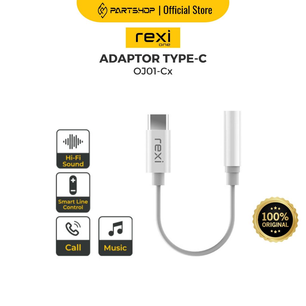 Jual Rexi OJ01-Cx Adapter Type C to Audio Jack 3.5mm Splitter | Shopee ...