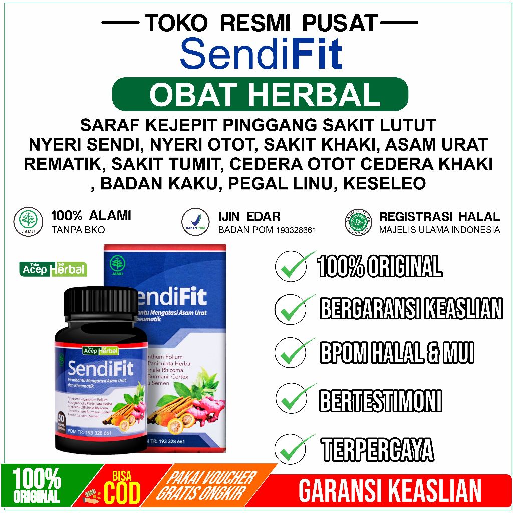 Jual Obat Sakit Lutut Nyeri Sendi Pengapuran Tulang Saraf Kejepit Sakit ...