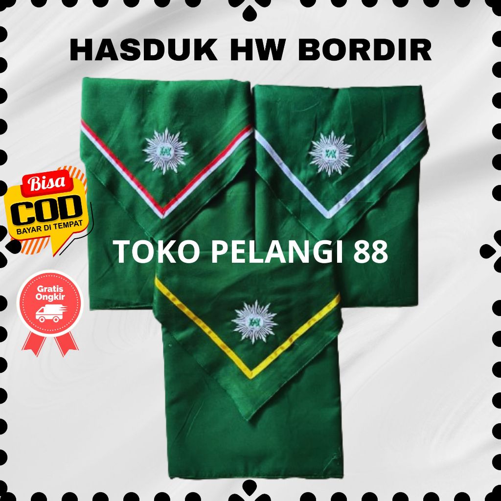 Jual Hasduk HW BORDIR Hasduk Hizbul wathan LOGO BORDIR | Shopee Indonesia