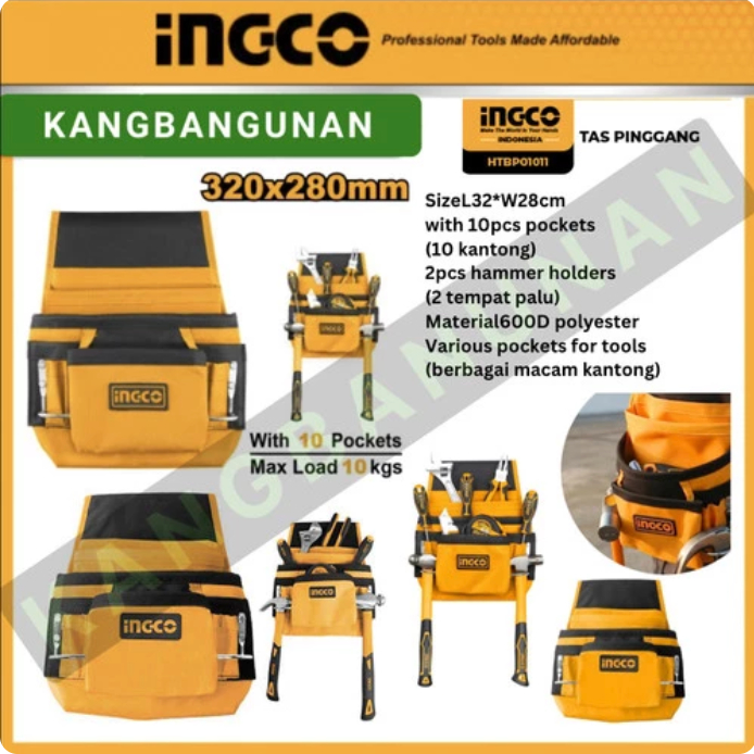 Jual TAS PINGGANG SABUK PERKAKAS ALAT TUKANG HAND TOOLS INGCO ...