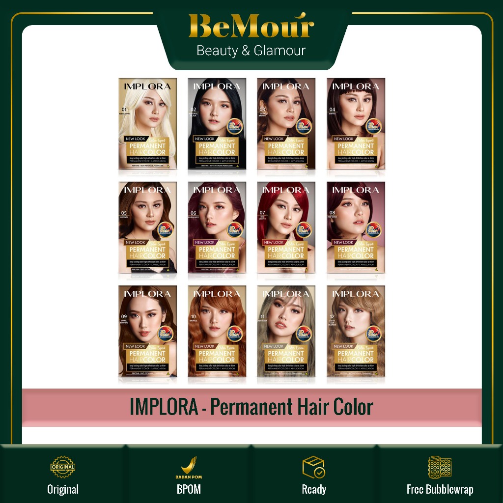 Jual IMPLORA - PERMANENT HAIR COLOR - Cat Rambut Permanen Natural Color ...