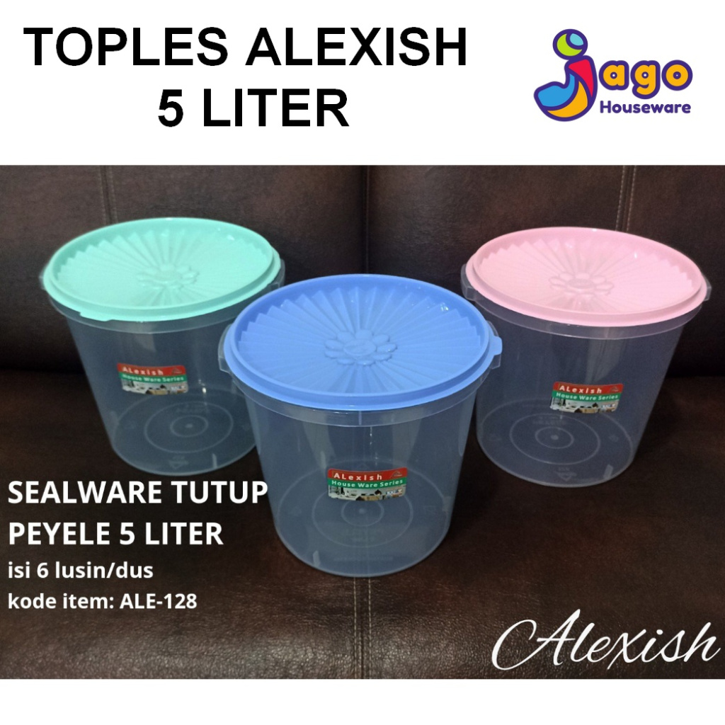 Jual Toples 5 Liter Bulat ALexish, Sealware Peyele 5 LT Bening , Toples ...