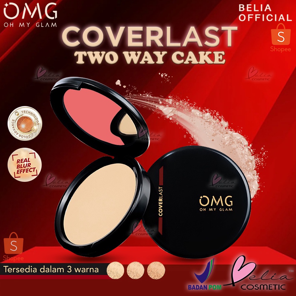 Jual [Produk UR54] BELIA OMG Oh My Glam Coverlast Two Way Cake 12 g ...