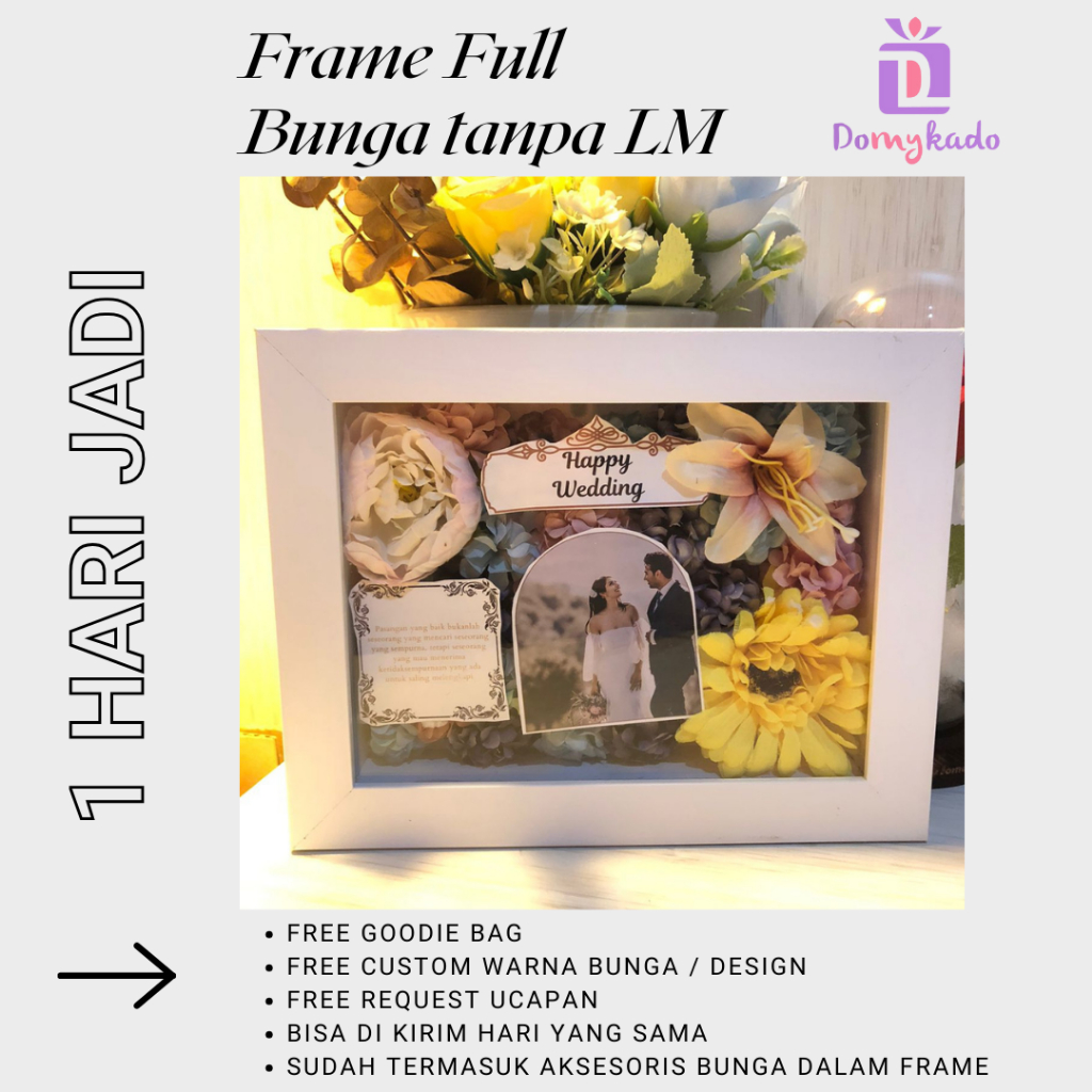 Jual BINGKAI (FRAME BISA PASANG LM SENDIRI) FULL AKSESORIS BUNGA UNTUK ...
