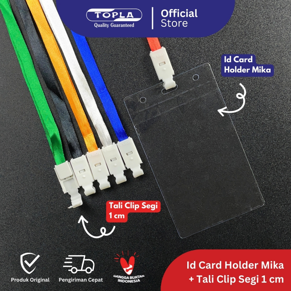 Jual TOPLA ID CARD MIKA + Tali Segi 1 CM/ Name Tag Panitia/ Plastik Mika | Shopee Indonesia