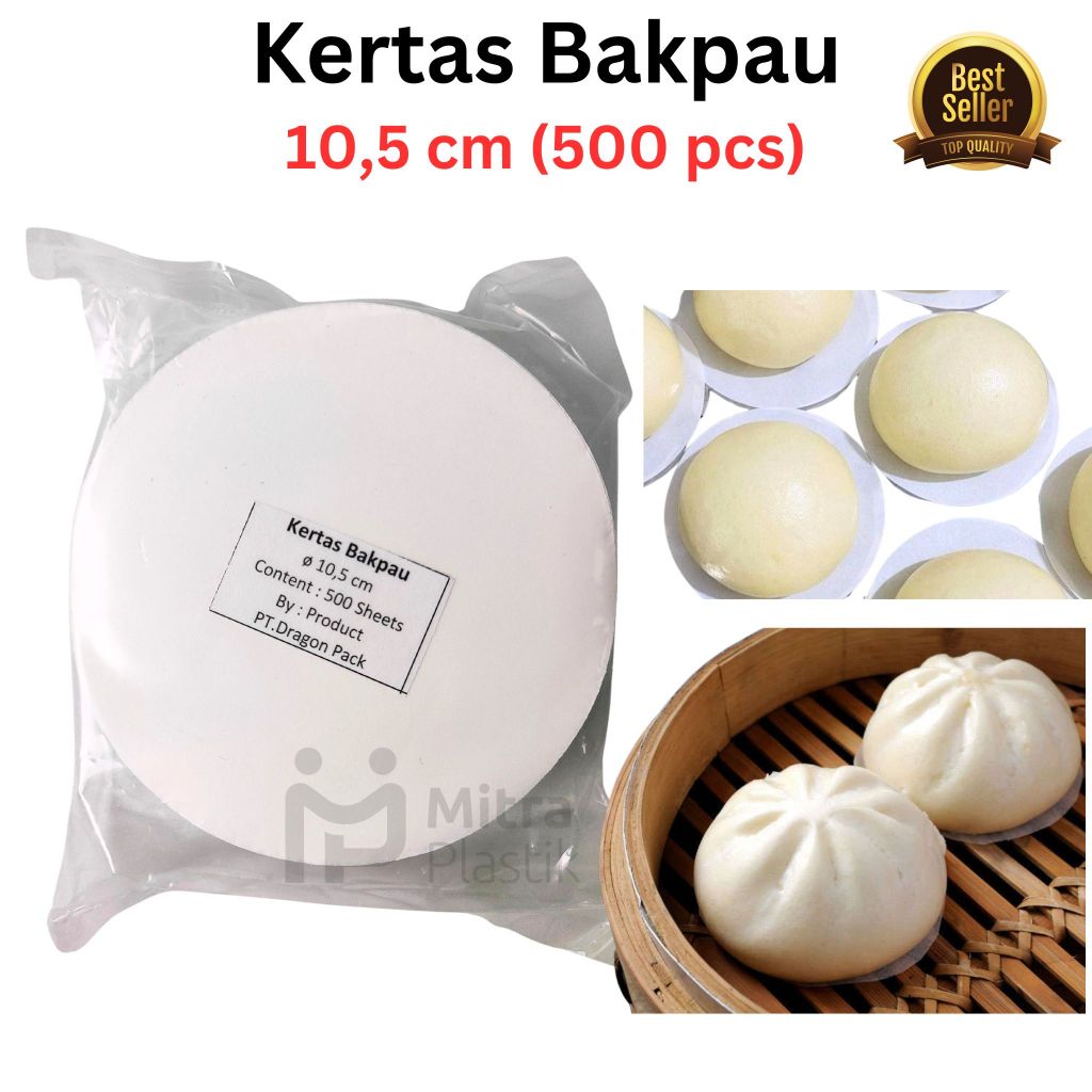 Jual (isi 500 pcs) Kertas Bakpao 10,5 cm Bakpau Paper 10.5 cm Alas ...