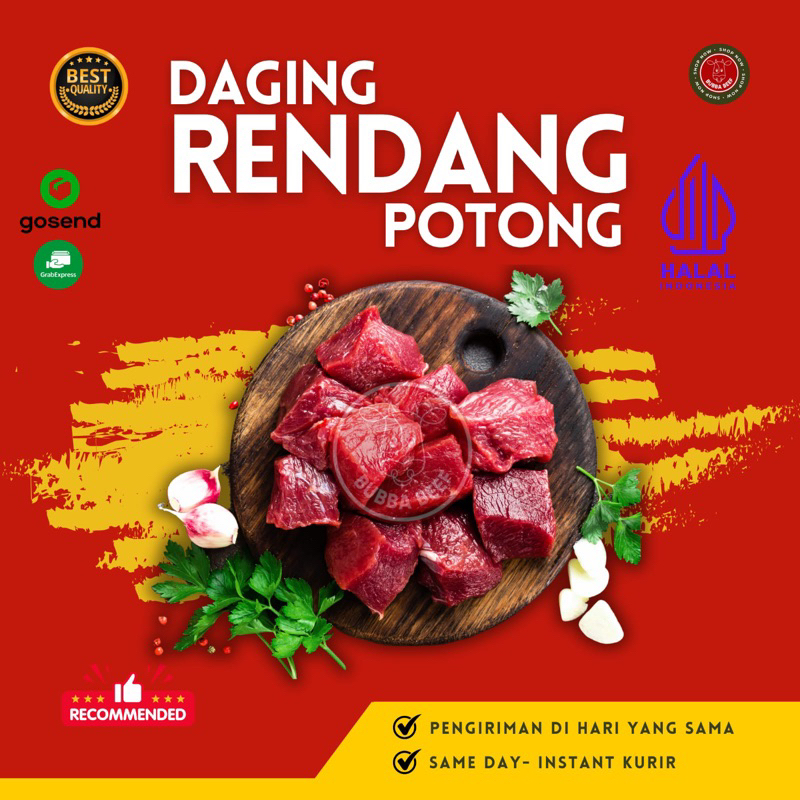 Jual (BISA INSTANT) Daging Sapi Potong Rendang 500g | Daging Rendang ...