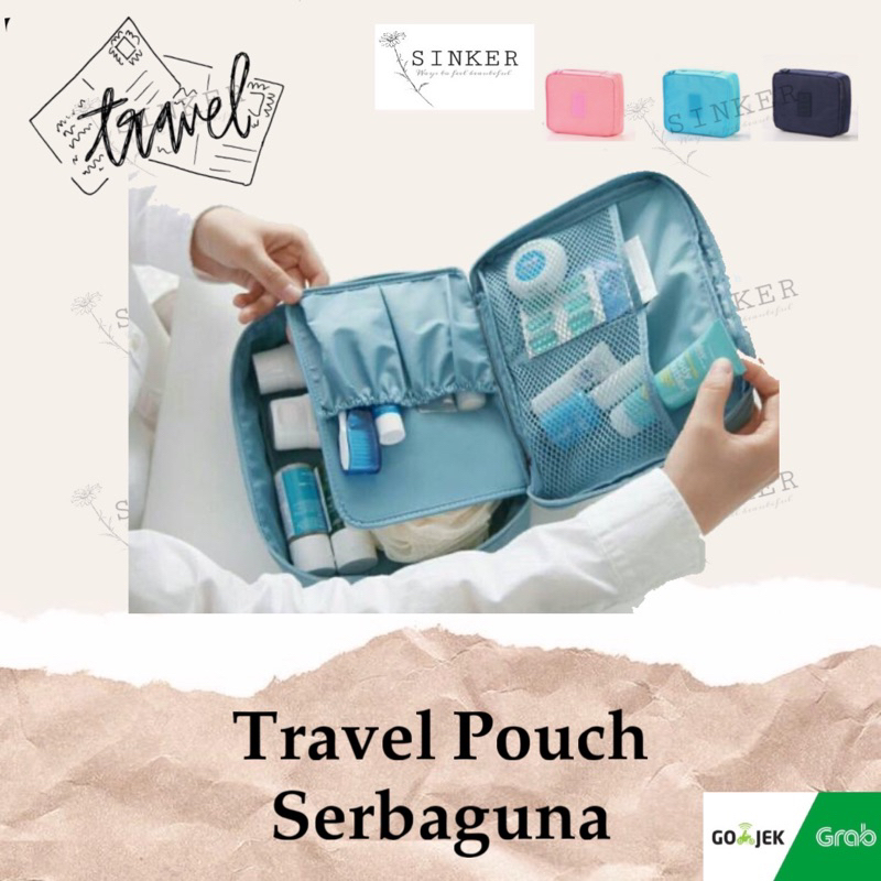 Jual Travel Pouch Kit Tas Kosmetik Travelling Organizer Makeup Bag Alat ...