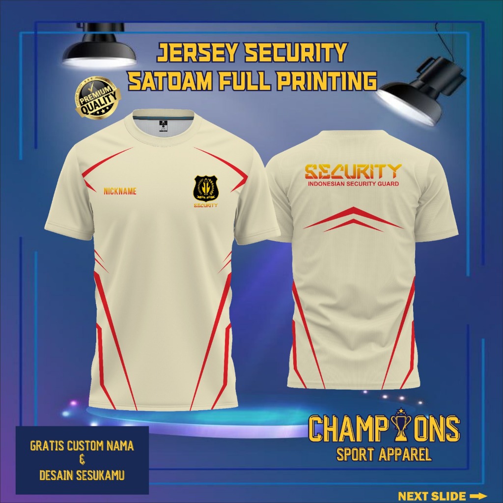 Jual Baju Jersey SECURITY FULL PRINTING 2023 Lengan Panjang dan Pendek ...