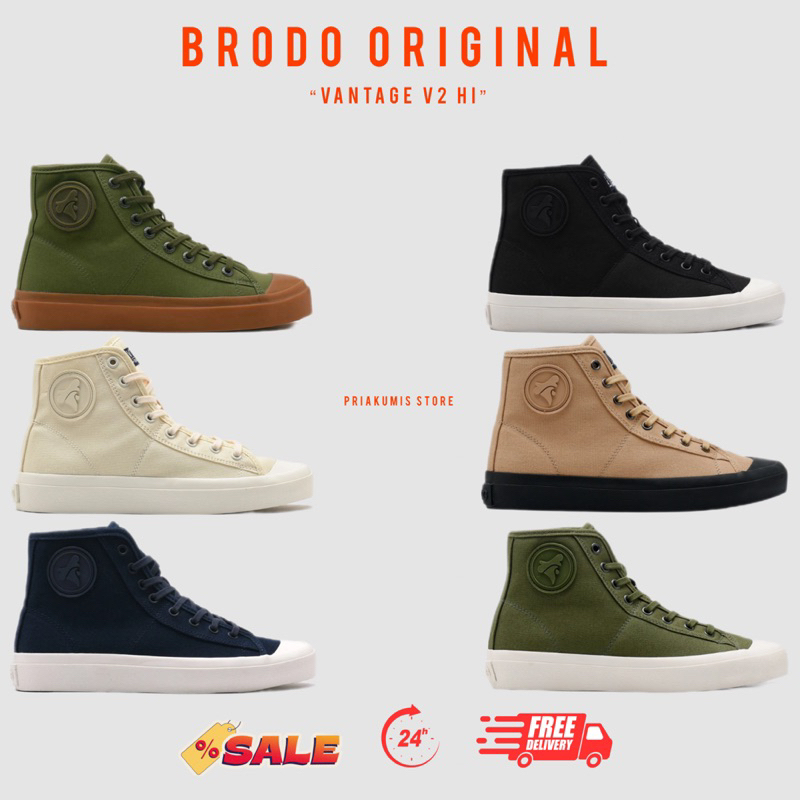 Jual BRODO - SEPATU BRODO VANTAGE VTG V.2 HIGH SNEAKERS Black Ows ...