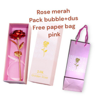 Jual Bunga Mawar Dekorasi Gold Foil Flower Galaxy Rose/dekorasi ...