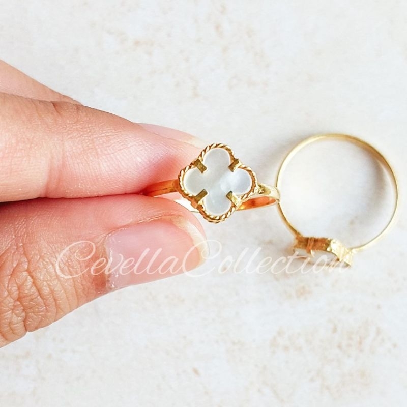 Jual Cincin Clover Putih 1 Gram Emas Muda | Shopee Indonesia