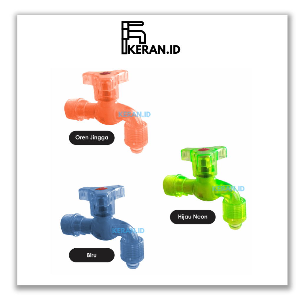 Jual [KERAN.ID] Kran Tembok PVC Transparan 3/4 Inch / Keran Air Plastik ...