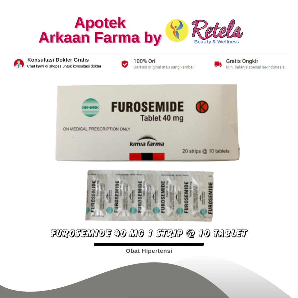 Jual Furosemide 40 Mg 1 Strip @ 10 Tablet / Obat Hipertensi | Shopee Indonesia
