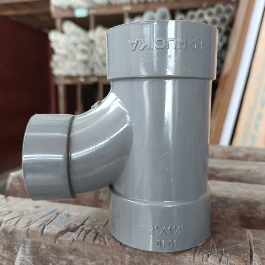 Jual Tee Y 90° RUCIKA 2" x 1 1/2" inch D-LT PVC / Large Radius Tee TY 90 derajat | Shopee Indonesia