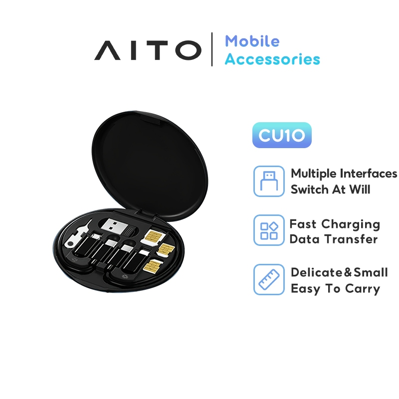 Jual AITO CU10 60W Type-C To USB C To Micro USB To Lighting Fast Charging Adapter Kit for IPhone ...