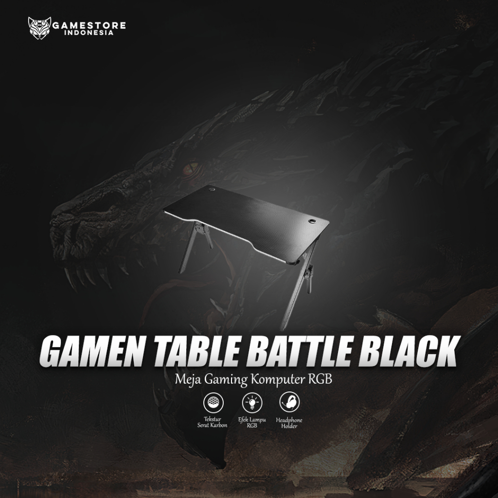 Jual GAMEN RGB Meja Gaming Table Battle Desk RGB Black / Meja Komputer ...