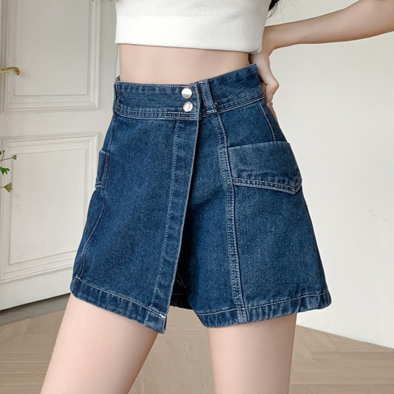 Jual HZ 725 - Side Pocket Short Pants Skort Rok Celana Denim Pendek ...