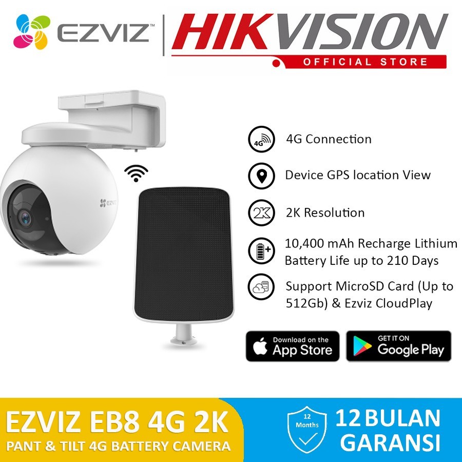 Jual Ezviz EB8 4G 2K + Solar Panel Type C Outdoor | Shopee Indonesia