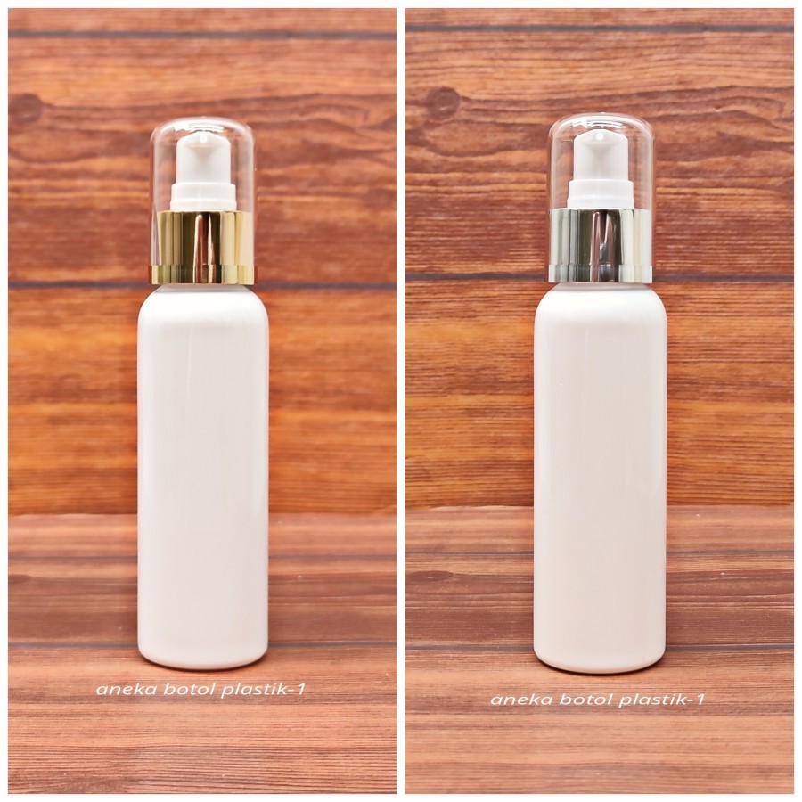 Jual Botol Pump 100ml Pump Treatment Half Cap / Botol Pet 100ml Putih ...
