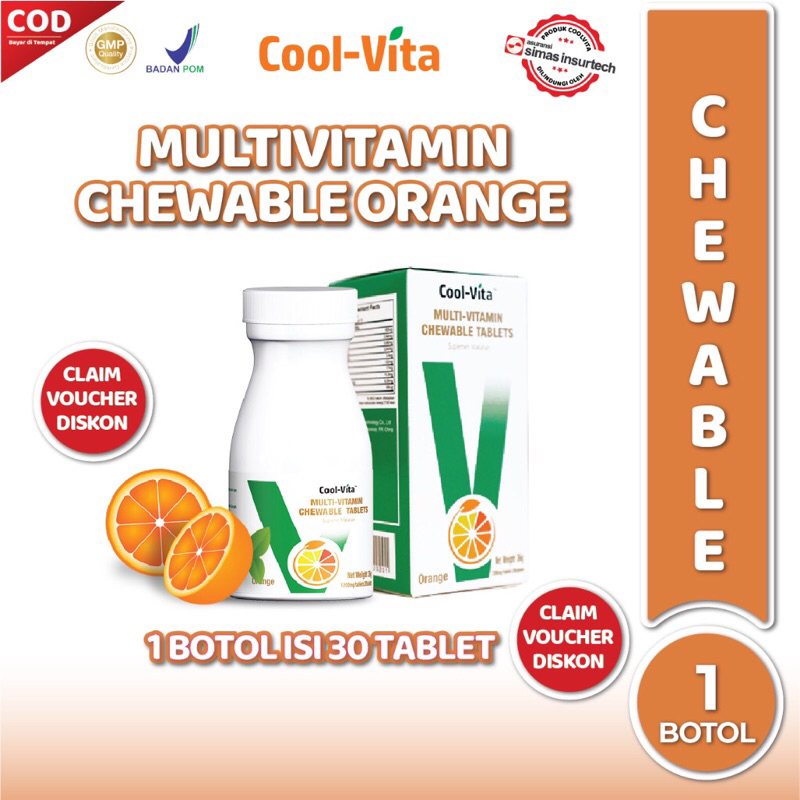 Jual Coolvita Multivitamin Chewable Tablets Suplemen Kesehatan Orange ...