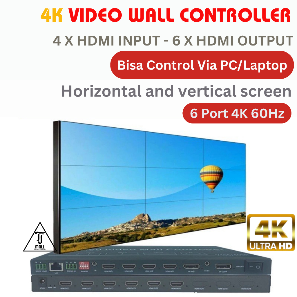 Jual 4K Video Wall controller 4 HDMI input - 6 HDMI output / 4 HDMI ...