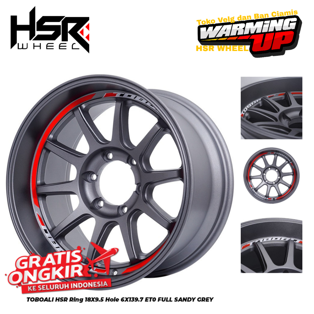 Jual Velg Hilux Triton Racing Ring 18 Lebar 95 TOBOALI HSR R18 Lebar 95 PCD 6X139,7 ET0 FULL ...