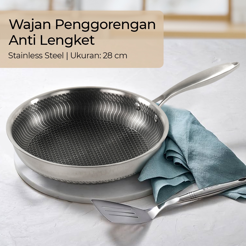 Jual Wajan Penggorengan Frying Pan Stainless Steel Anti Lengket - 316 ...