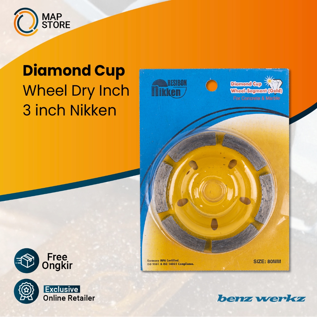 Jual Diamond Cup Wheel Dry 3 inch -Mata Gerinda Tangan Keramik Beton ...