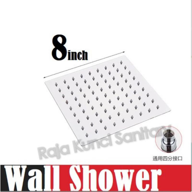 Jual Wall Shower Kotak Stainless Stell 8 Inch 20Cm/Shower Tanam/Shower ...
